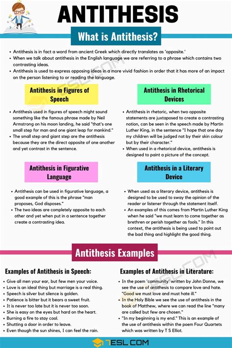 Antithesis Definition Examples In Speech And Literature 7ESL