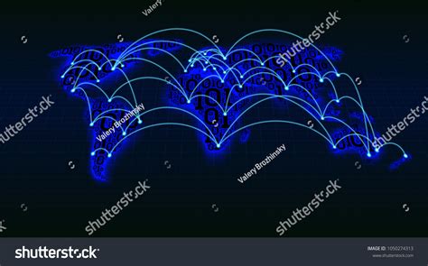 Abstract World Map Digital Binary Code Stock Vector Royalty Free 1050274313 Shutterstock