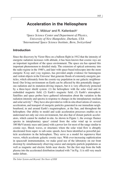 Pdf Acceleration In The Heliosphere