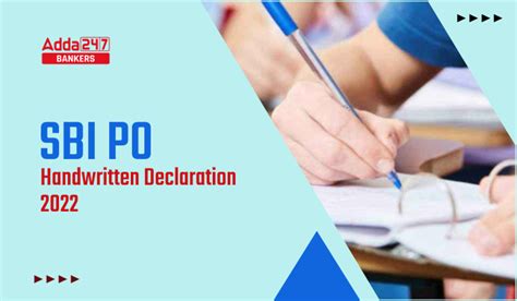 Sbi Po Handwritten Declaration 2022 Pdf Sample Form