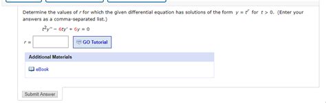 Solved Determine The Values Of R For Which The Given Chegg Com