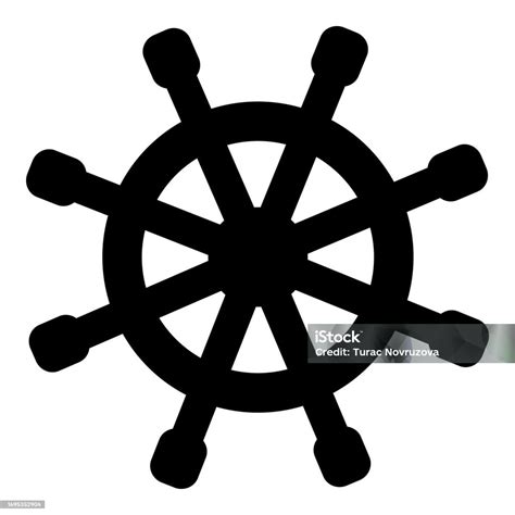 나무로 된 해양 바퀴 단단한 아이콘 항해 개념 흰색 배경에 선박 조타 장치 기호 글리프 스타일의 모바일 개념 웹 디자인의 선상 스티어링 휠 아이콘 벡터 그래픽 검은색에 대한