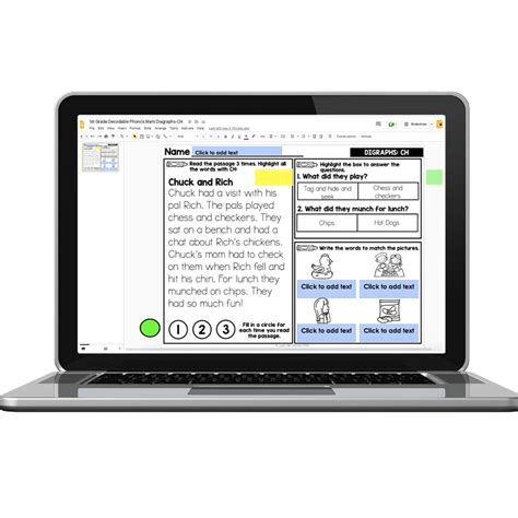 Digital 1st Grade Decodable Phonics Passage Digraphs Ch Lucky Little Learners