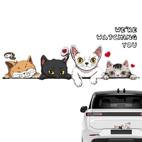 Cat Car Decal Funny Bumper Decal Cartoon Cat Sticker Cat Decal Car