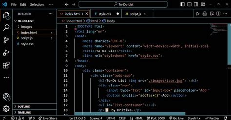 Video Hritika Sharan On Linkedin Webdevelopment Internpe Html Css Javascript Todolist
