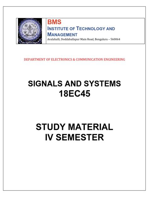 signal system pdf fourier transform convolution