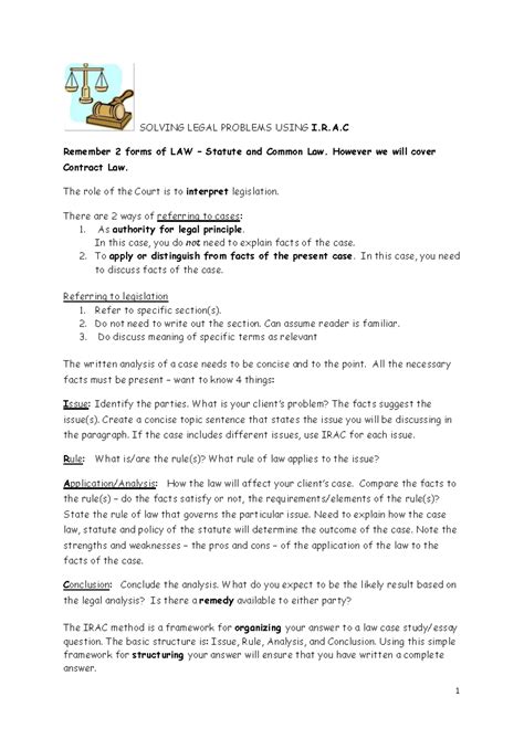 Solving Legal Problems Using Irac 3 2 2023 Solving Legal Problems Using Ira Remember 2 Forms
