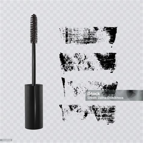 흰색 배경에 고립 된 마스카라 브러시 마스카라 스트로크 마스카라 텍스처 벡터 일러스트의 사실적인 다양한 세트 마스카라에 대한 스톡 벡터 아트 및 기타 이미지 Istock