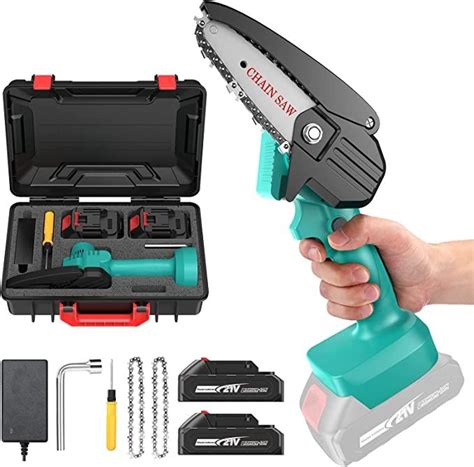 Mini Chainsaw Seesii 6 Inch Cordless Mini Chainsaw With Oiler Electric