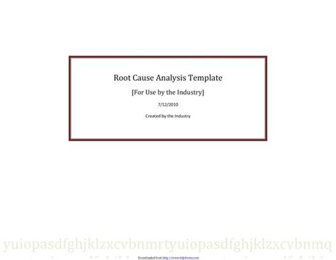 Effective Root Cause Analysis Templates Forms Examples