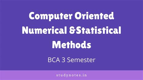 Bca Degree Computer Oriented Numerical And Statistical Methods Previous