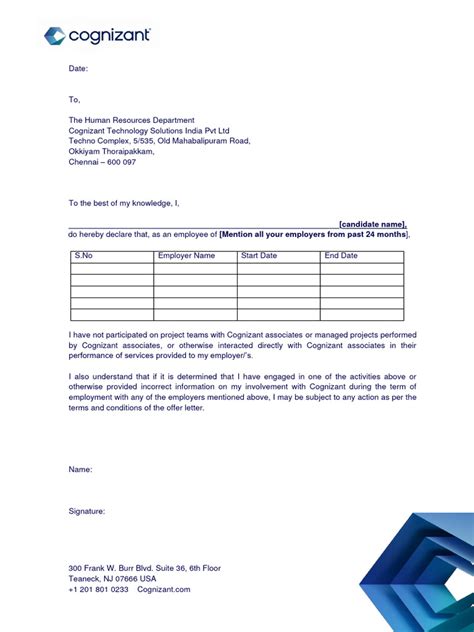Non Solicit Self Declaration Form Pdf