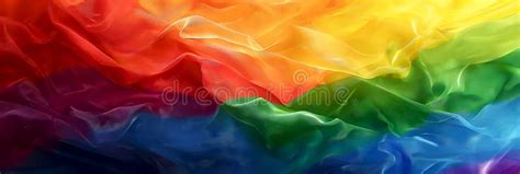 Textured Rainbow Waves In Silky Motion Colorful Fabric Folds In Spectrum Display Stock Image