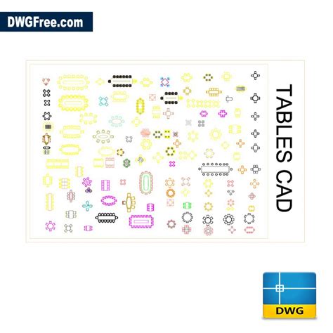 Table 2D DWG Download Autocad Blocks Model