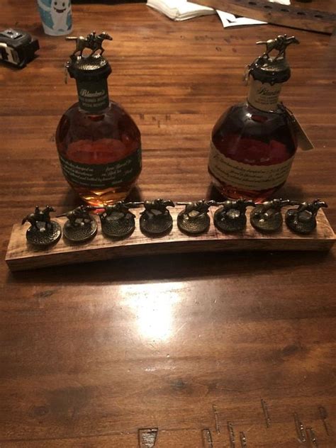 Personalized Blantons Bourbon Cork Stopper Display Center Oak Barrel Half Stave Blantons
