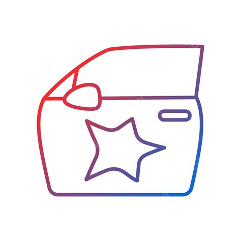 Linear Vector Icon Representing A Side Dent On A Car Vector Blue Flat