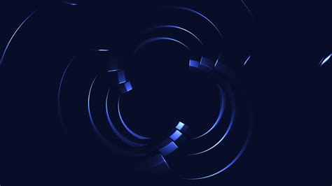 Abstract Dark Blue Metallic Fractal Spiral Motion Background Animation This Modern Dark
