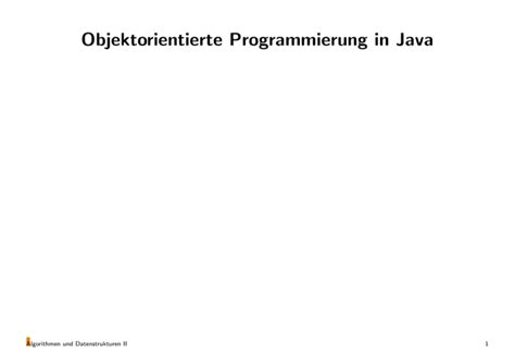Folienset 5 Objektorientierte Programmierung In Java