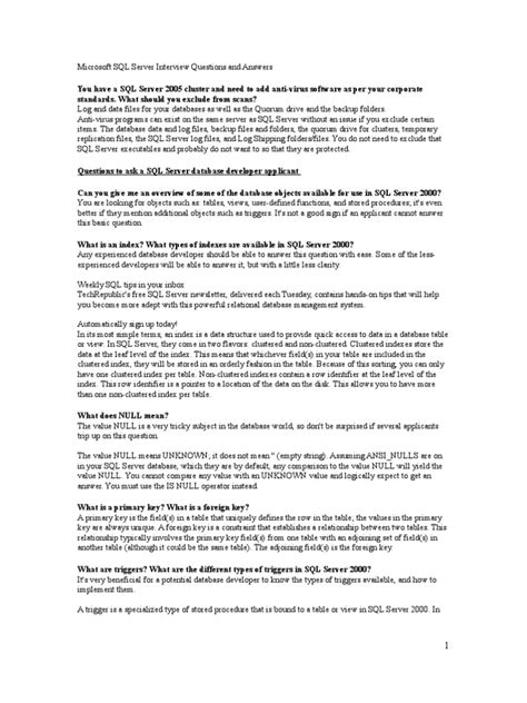 microsoft sql server interview questions and answers pdf microsoft