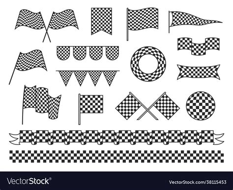 Flat Checkered Flag Vector