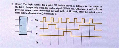 Pts The Logic Symbol For A Gated SR Latch Is Shown As Follows I E The Output Of The
