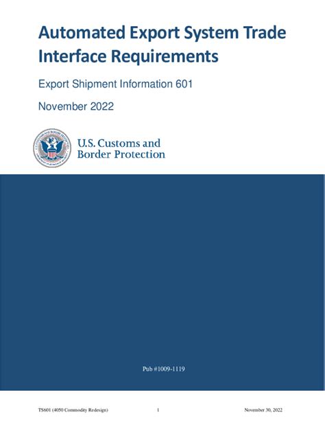 Fillable Online Filing Your Export Shipments Through The Automated Export System AES Fax Email