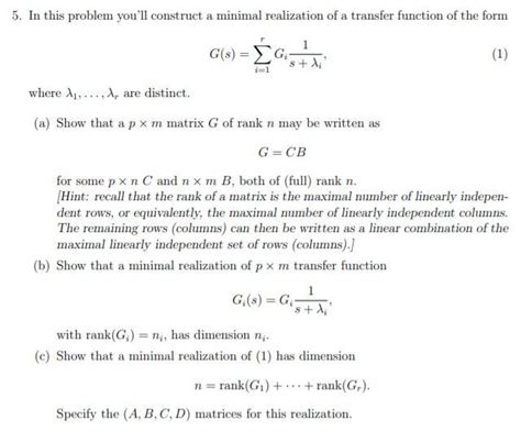 5 In This Problem Youll Construct A Minimal