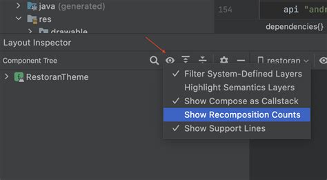 Android Jetpack Compose The Layout Inspector Is Not Showing The Menu