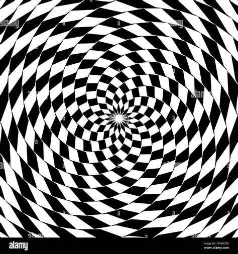 Black And White Vortex Pinwheel Visual Effect Twisty Pattern With Dynamic Kaleidoscope Texture