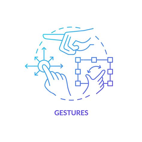 Gestures Blue Gradient Concept Icon Measurement Behaviour Drawing Vector Measurement Behaviour