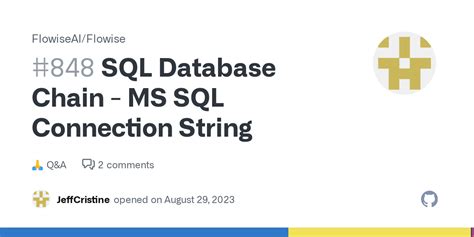 Sql Database Chain Ms Sql Connection String · Flowiseai Flowise