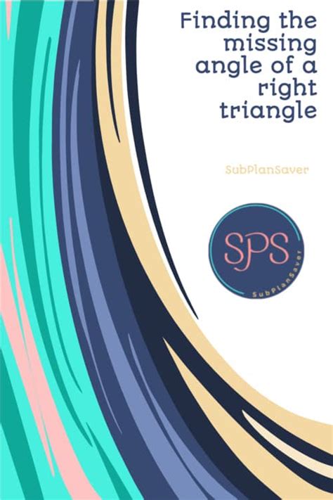 Solve For The Missing Angle In A Right Triangle Using Trig By Subplansaver