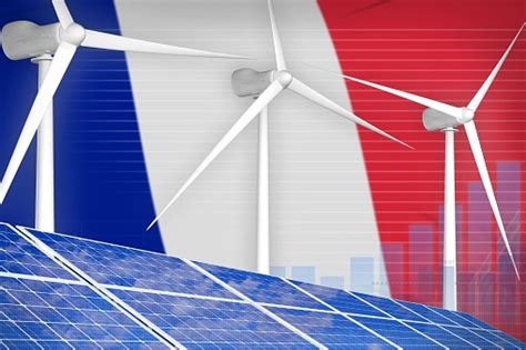 프랑스 태양 그리고 풍력 에너지 디지털 그래프 개념대체 자연 에너지 산업 그림 3 차원 일러스트 레이 션 0명에 대한 스톡 사진