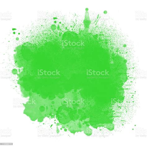 네온 녹색 잉크 스플래시 브러쉬 튄 페인트 디자인 요소 흰색 빈 빈 배경에 고립 0명에 대한 스톡 사진 및 기타 이미지 0명 그런지 이미지 기법 더러운 Istock