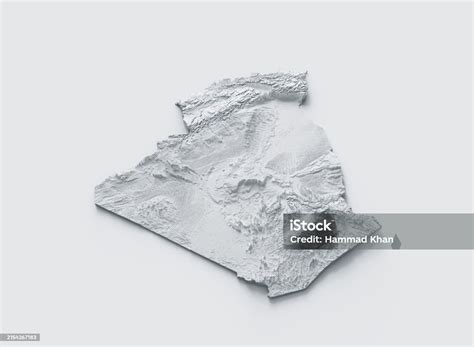 알제리지도 회색과 흰색 음영 처리 된 구호 질감지도 흰색 배경 3d 일러스트 0명에 대한 스톡 사진 및 기타 이미지 0명 3차원 형태 공중 뷰 Istock