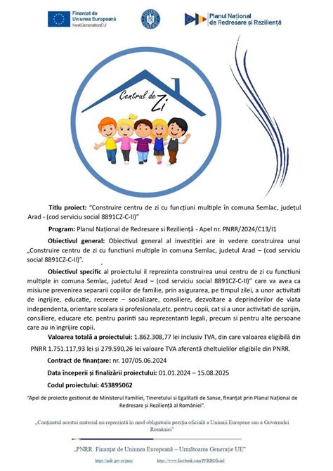 Centru De Zi Pentru Copiii Din Semlac Aradon