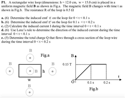 solved p1 a rectangular wire loop dimensions h 12 0 cm