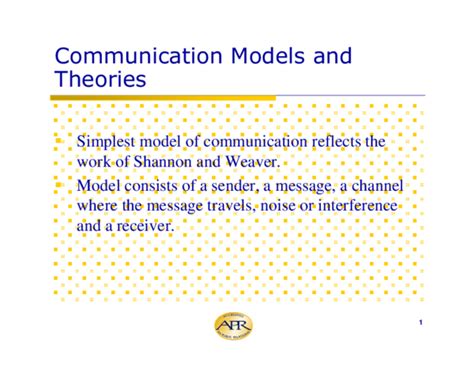 Pdf Communication Models And Theories