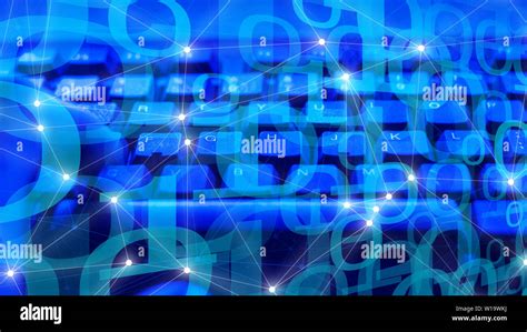 Computer Cyber Attack Target Circle Dots And Lines Algorithm Stock