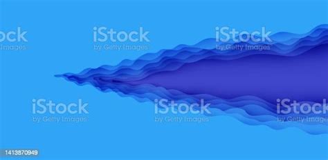 종이 컷 스타일의 물결 모양의 테두리 깊은 파도 현대 커버를 잘라 3d 추상적 인 배경 매끄러운 그림자 종이 컷 아트와 파란색 레이어 벡터 카드 일러스트 종이 접기 환경