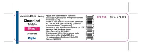 Cinacalcet Package Insert Prescribing Information Moa