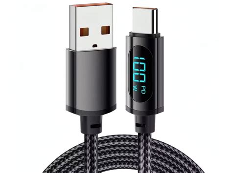 M Usb A To Usb C Fast Charging Cable With Built In Watts Display W