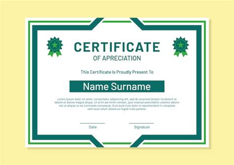 Premium Vector Modern Green Certificate Template With Flat Design