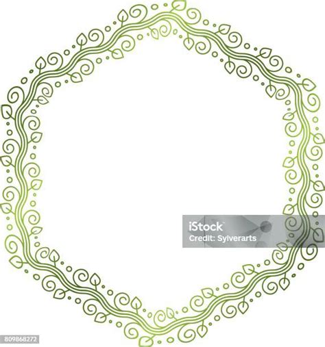 럭셔리 빈 복사공간 클래식 전 령 빈 모양 봄 디자인으로 만든 6 각형 프레임 레트로 스타일 레이블 녹색 에코 나뭇잎 환경 보존 테마로 만든 0명에 대한 스톡 벡터 아트 및