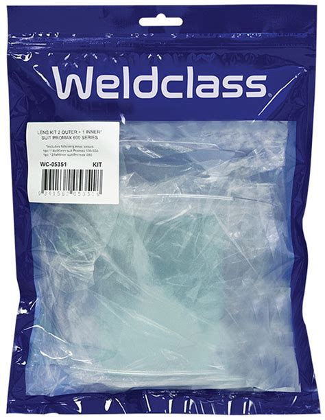 Weldclass Clear Lens Kit 2 Outer 1 Inner Suit Promax 600650680