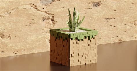 Grass Block Minecraft Pot Plant By CalebTimoteo Download Free STL Model Printables Com