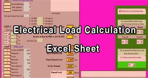 Download Electrical Load Calculation Excel Sheet Worksheets Library