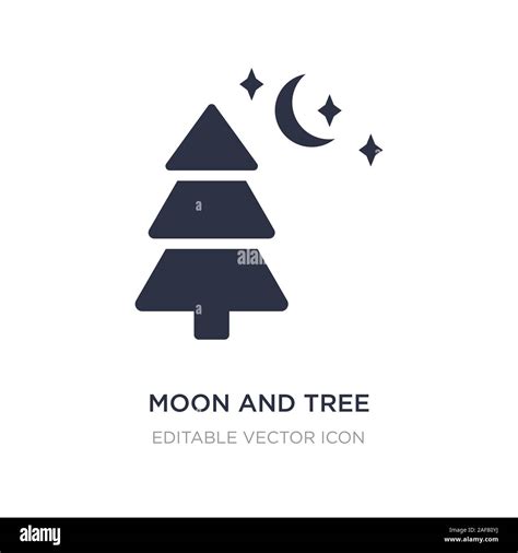 Moon And Tree Icon On White Background Simple Element Illustration From Travel Concept Moon