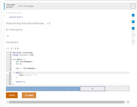 Solved CHALLENGE 4 6 1 For Loops ACTIVITY Chegg Com