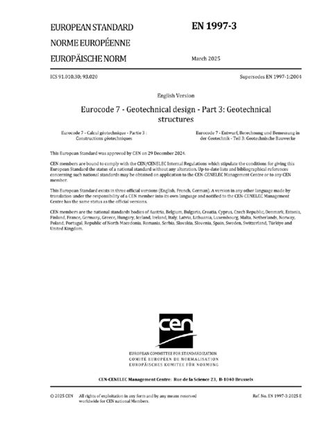 Bs En 1997 32025 Geotechnical Design Geotechnical Structures Pdf